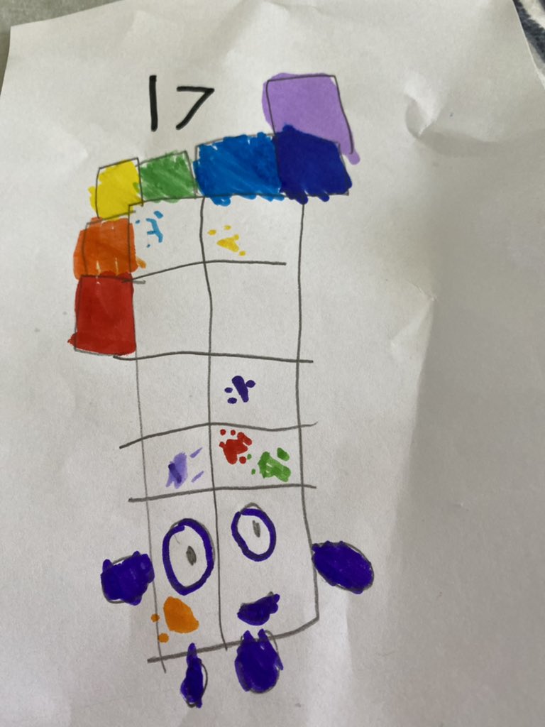 Seventeen Numberblocks 17
