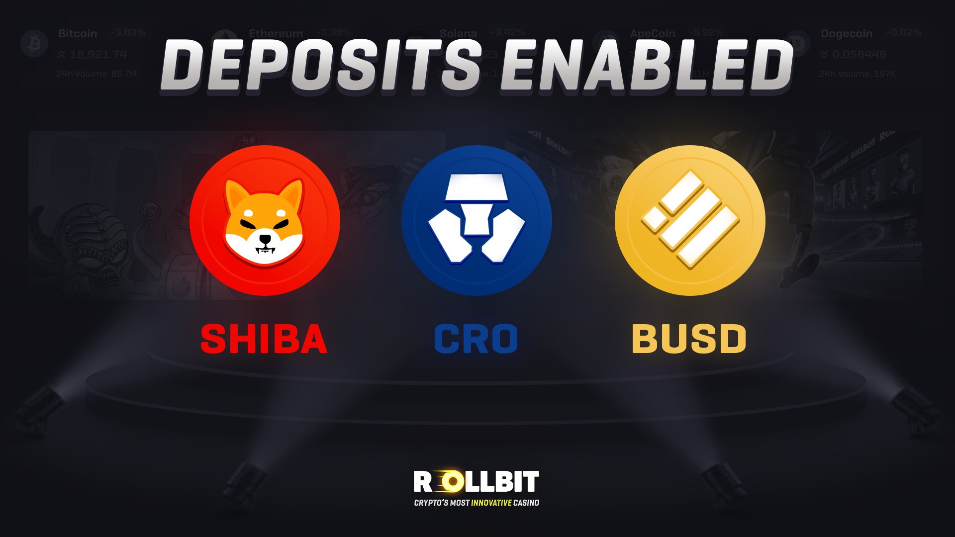 Rollbit on Twitter: "New deposit methods added to Rollbit! 💸 You can now deposit via: - $SHIB ...