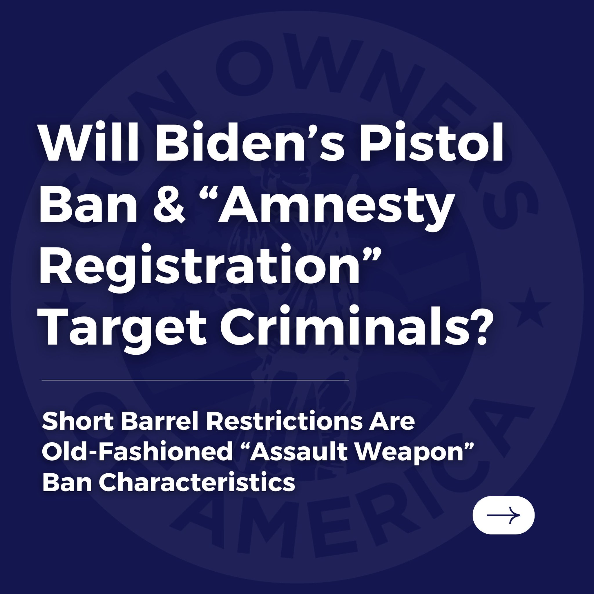 Gun Owners Of America On Twitter The Short Act Aims To Halt The Biden Administrations Attack