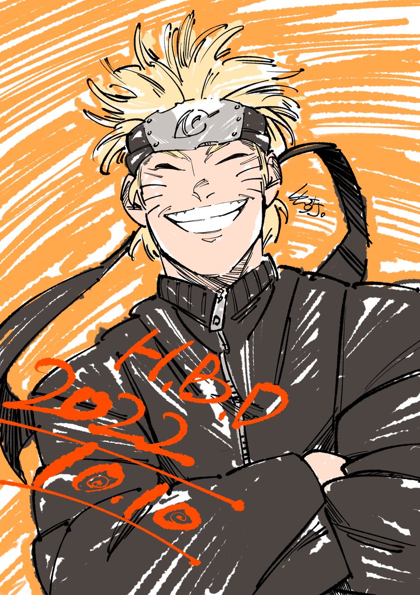 uzumaki naruto 1boy male focus smile blonde hair forehead protector ...