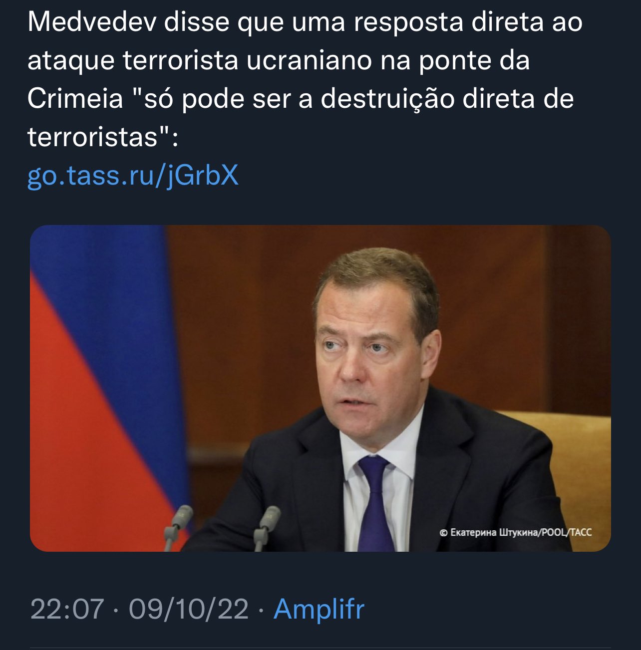 Hoje no Mundo Militar on Twitter: "Medvedev, que em julho disse que qualquer ataque contra a ...
