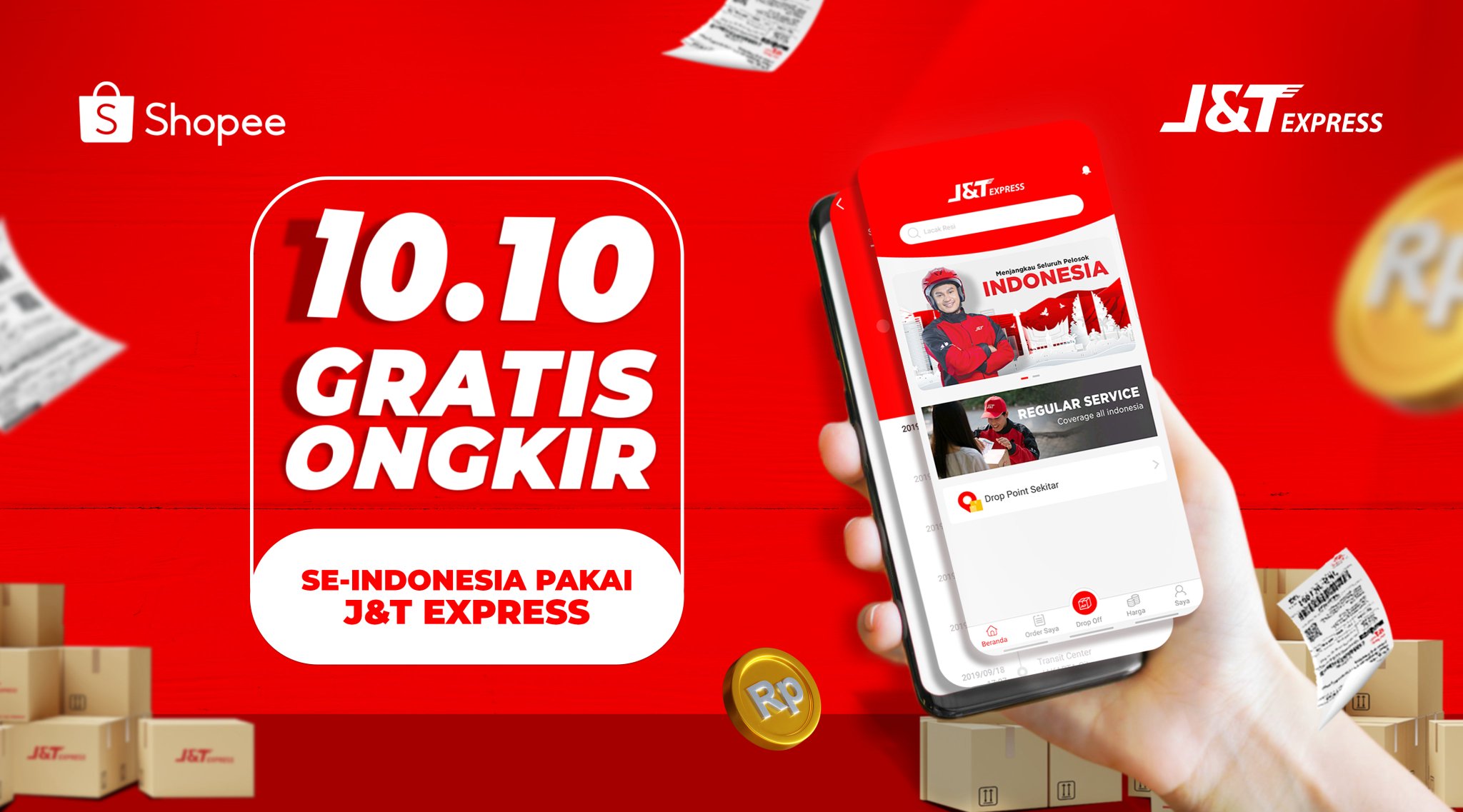 J&T Express Indonesia on Twitter: " 𝟏𝟎.𝟏𝟎 𝗚𝗥𝗔𝗧𝗜𝗦 𝗢𝗡𝗚𝗞𝗜𝗥 𝗞𝗛𝗨𝗦𝗨𝗦 𝗕𝗨𝗔𝗧 𝗞𝗔𝗠𝗨 Nikmati 10.10 GRATIS ...