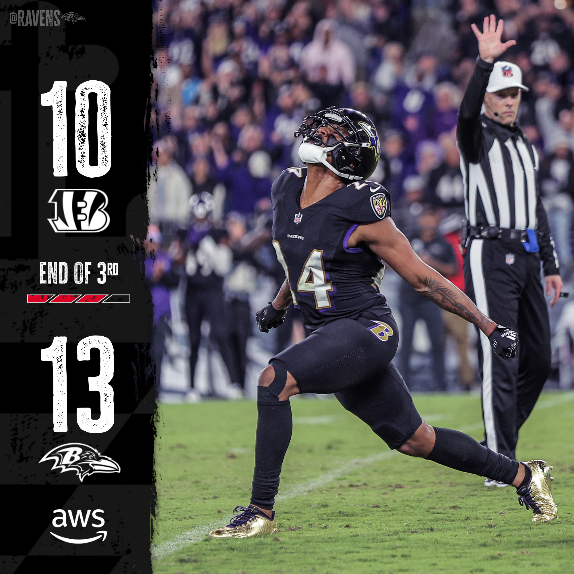 Baltimore Ravens on Twitter: "We're up 13-10 with 15 to play. https://t.co/QbYIv3438q" / Twitter