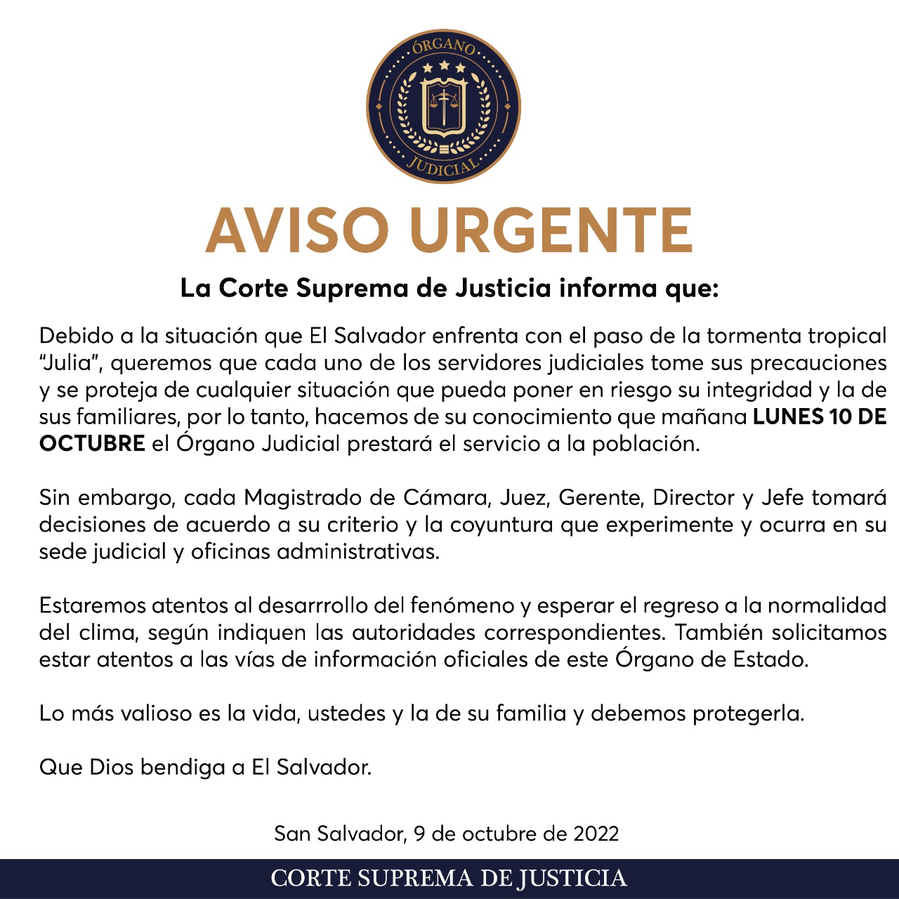 Corte Suprema de Justicia de El Salvador on Twitter: "⚠️ COMUNICADO ⚠️ https://t.co/o85fxOdpv4 ...