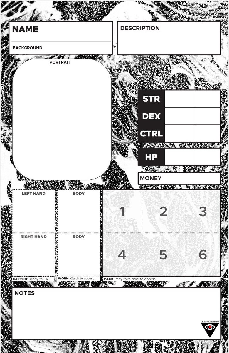 Goblin Archives (he/him) on Twitter: "The Liminal Horror inventory card system is pretty much ...