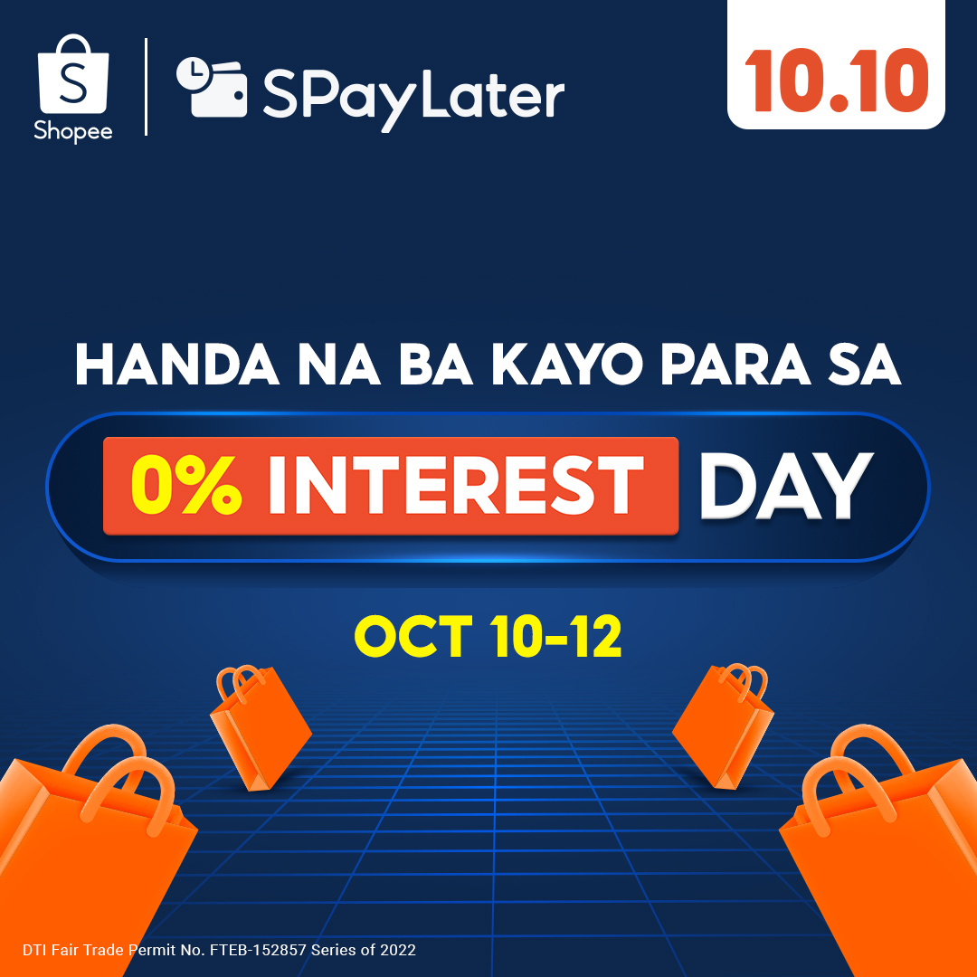 Shopee Philippines on Twitter: "0% Interest Day na 🥳 ExTENded ang saya ngayong 10.10 dahil over ...