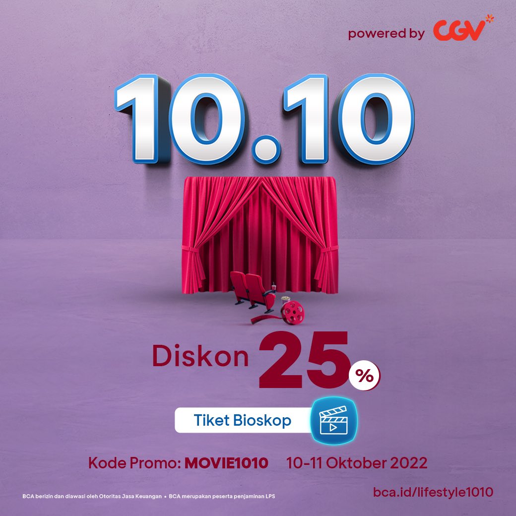 CGV Cinemas on Twitter: "Promo 25% setiap pembelian tiket CGV pake fitur Lifestyle BCA mulai ...