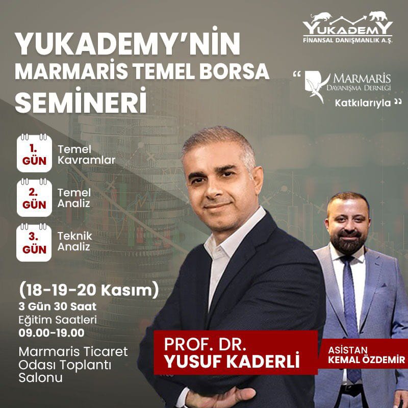 Yukademy on Twitter: "Yukademy'nin Temel Borsa Seminerleri Marmaris'de 📈 18- 19- 20 Kasımda ...