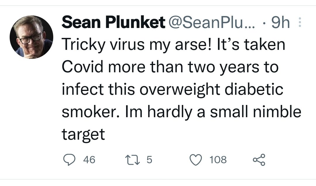 🇺🇦Lying ex tobacco lobbyist🇺🇦 on Twitter: "Breaking Covid regrets catching Sean Plunket ...