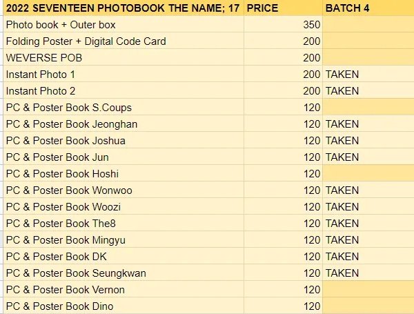 hopie 🛒 on Twitter: "WTS LFB : 2022 SEVENTEEN PHOTOBOOK 'THE NAME;17' —TINGI (BATCH 4) • avail ...