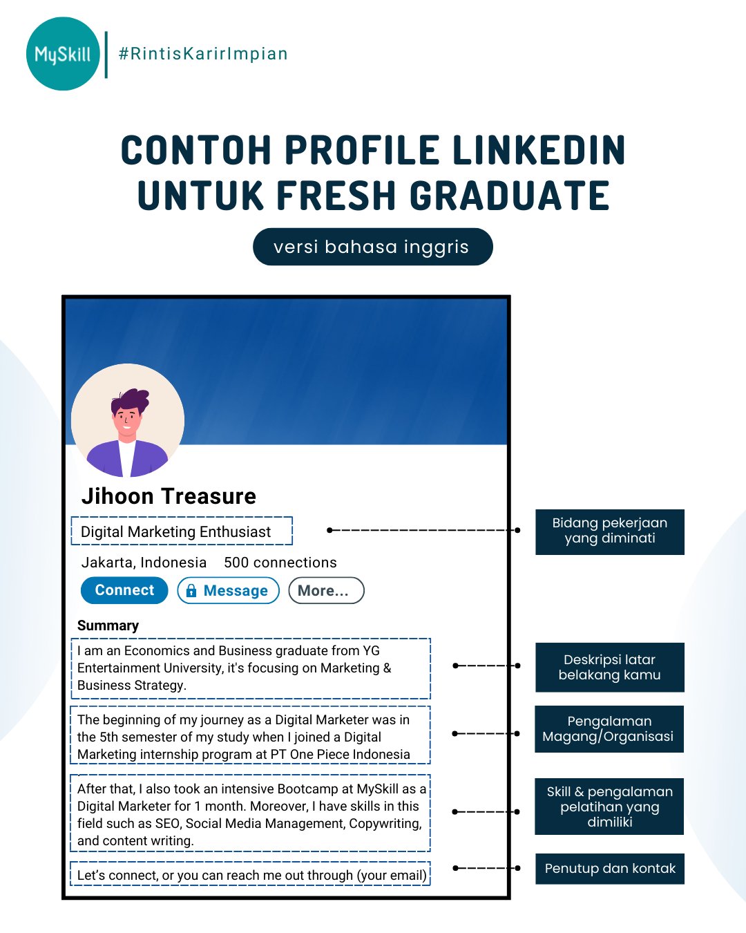 MySkill - Si Paling Belajar 💎 on Twitter: "😍CONTOH PROFILE LINKEDIN FRESH GRADUATE😍 Bestie bisa ...