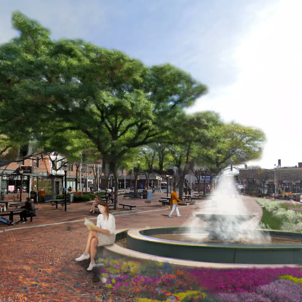 AI-generated street transformations on Twitter: "Davis Square (Somerville, Massachusetts)"