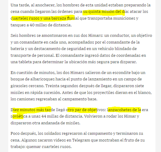 Guillermo Pulido On Twitter 2 Por Lo Que Cuenta Esta Crónica Del Wsj Los Himars Se Emplean