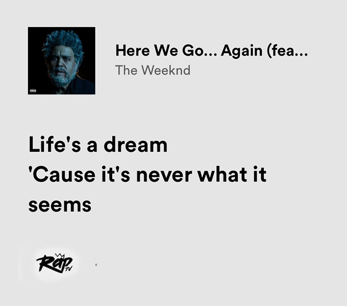 Relatable Iconic Lyrics On Twitter The Weeknd Here We Go Again