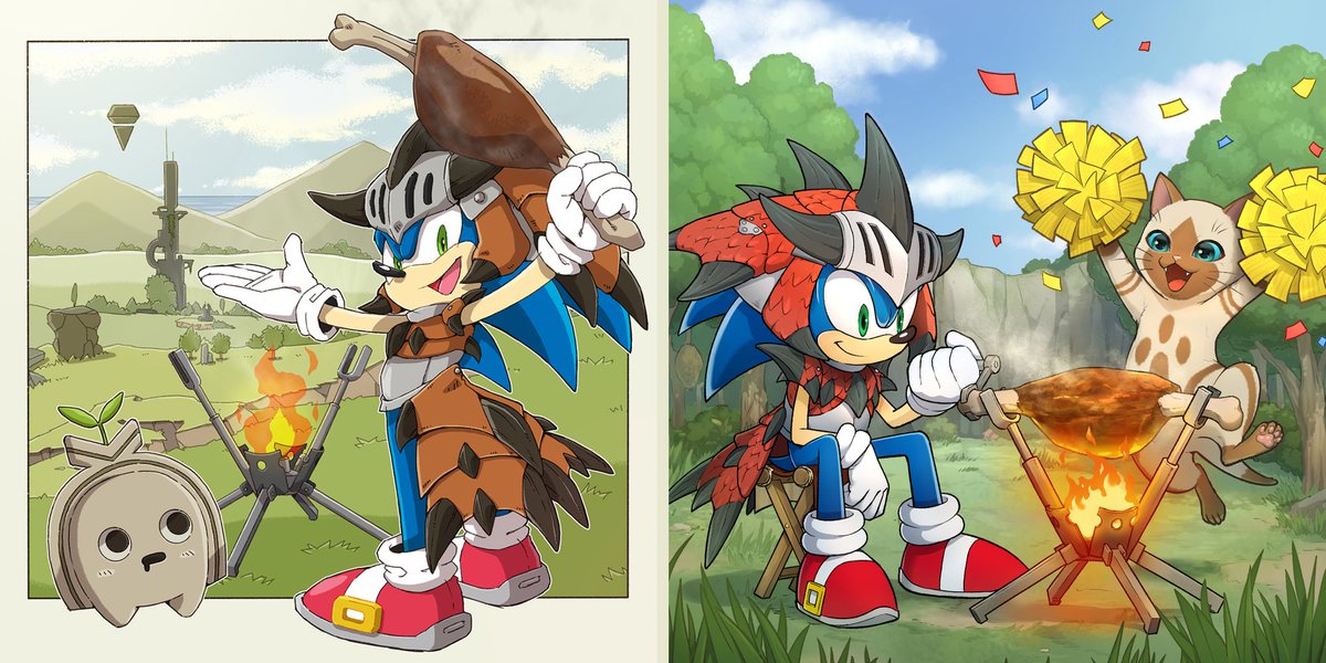 sonic the hedgehog white gloves fire confetti gloves smile male focus ...