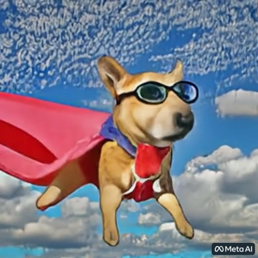 Animated Flying Superhero Dog
