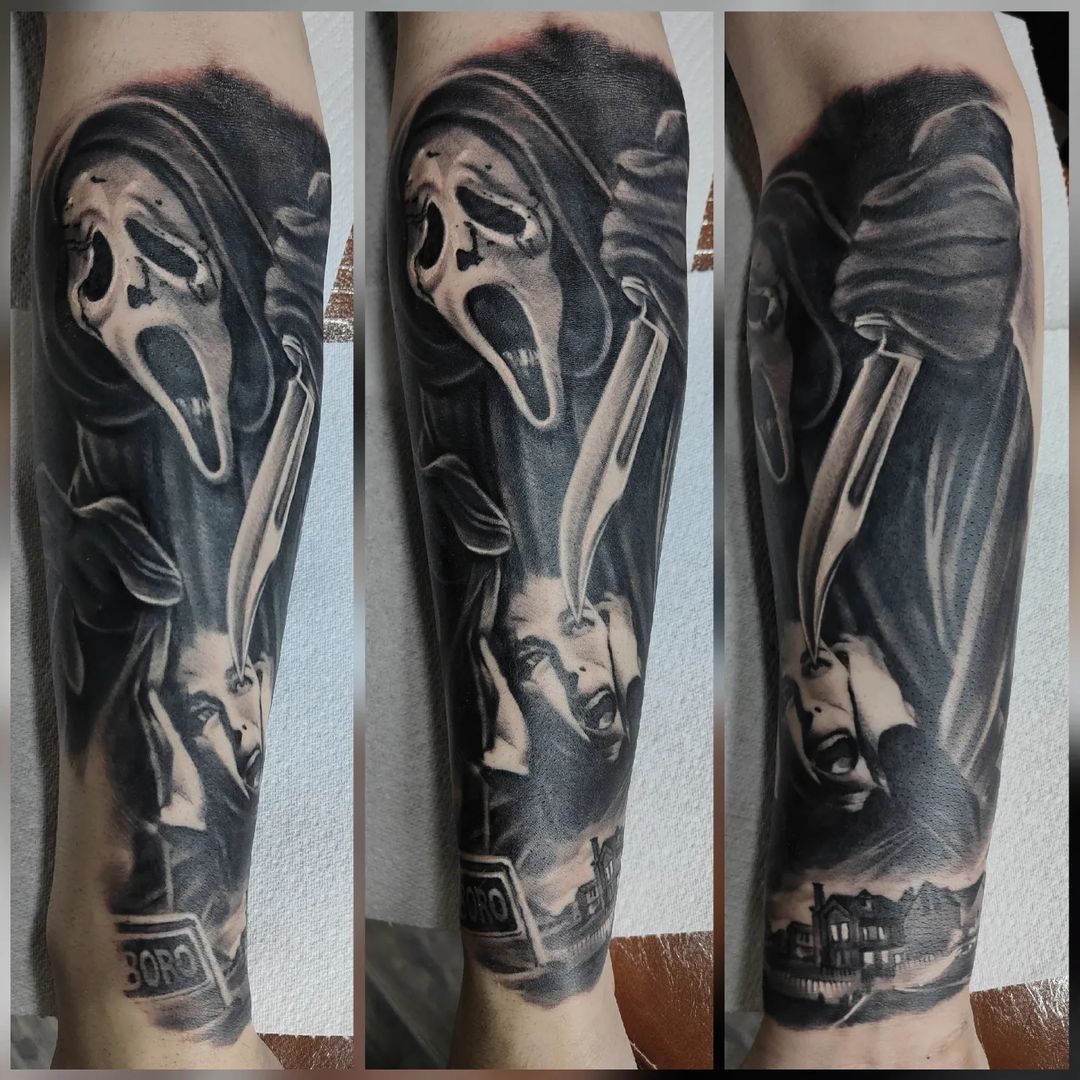 Horror Movie Tattoo Half Sleeve