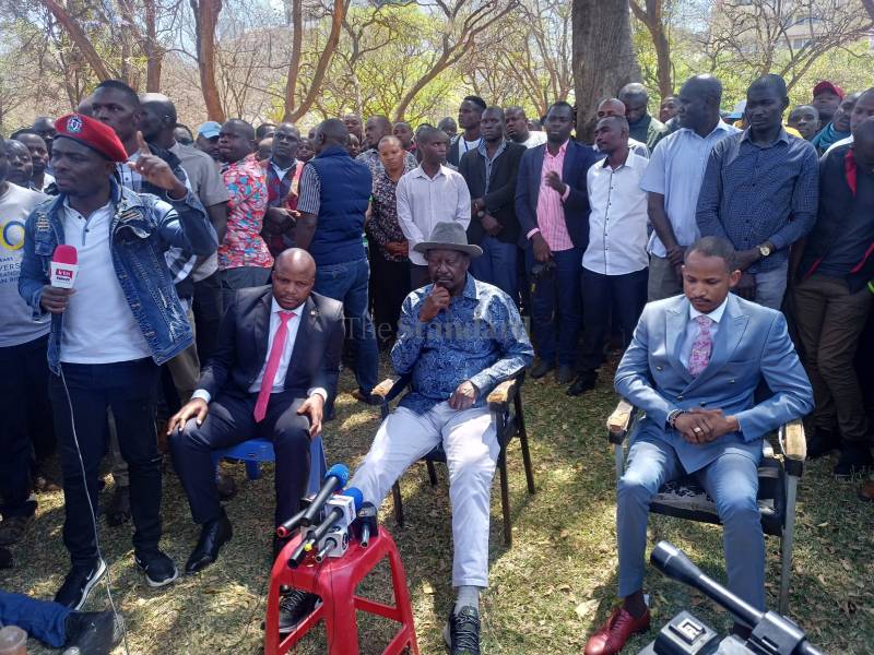 Ukambani UDA King on Twitter: "Raila Odinga alongside Babu Owino and Felix Jalaong'o at Jevanjee ...