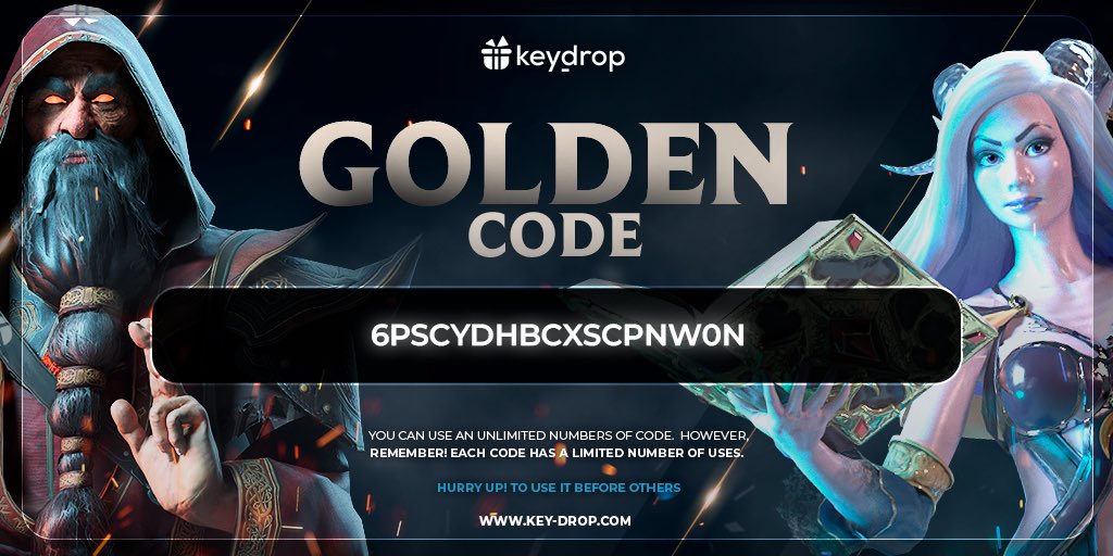 Key-Drop.com on Twitter: "Golden Code🔥 More ️ more golden codes😉 To receive extra $0.50 for the ...