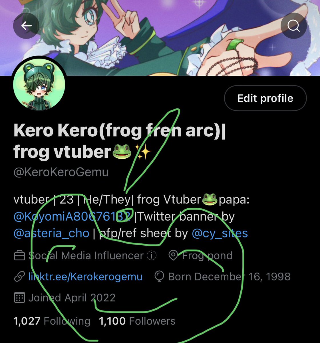 Kero Kero(frog fren arc)|frog vtuber🐸 on Twitter: "AAA THANK YOU ALL SO MUCH 1100 ;-; this is ...