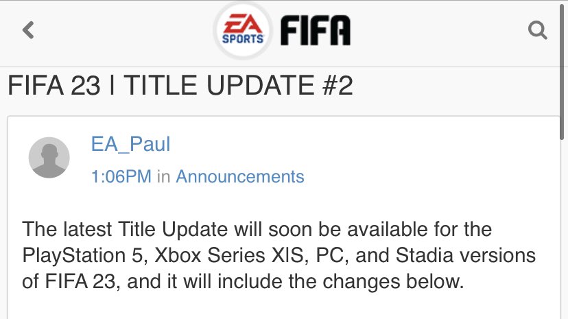 Fifa Faces On Twitter Title Update 2 Coming To Fifa 23 No Mention Of