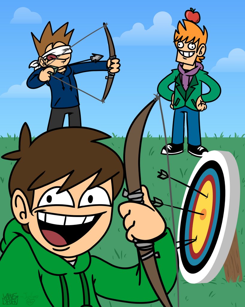 「The guys go out and try some archery! 🏹」|Eddsworldのイラスト