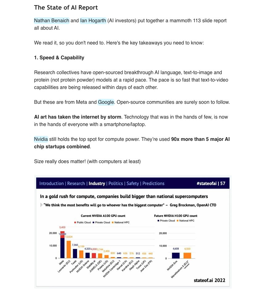 113-page report → 5 min summary. Covered: - state of ai report ...