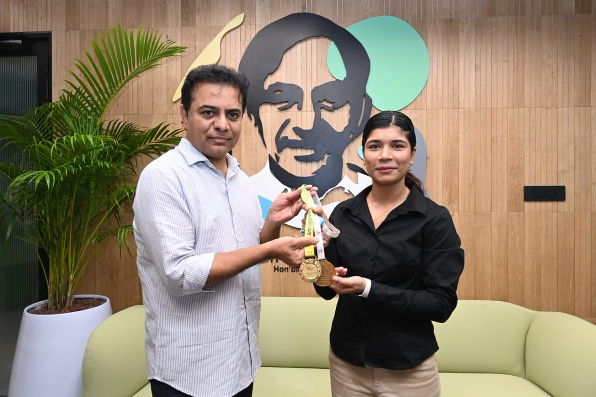 Nikhat Zareen on Twitter: "It was a pleasure to meet @KTRTRS sir. Thank you sir for sharing your ...