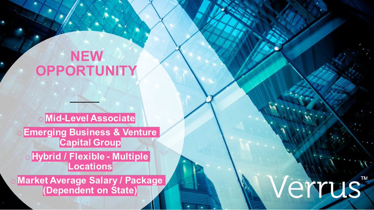 Verrus on Twitter: "Our client is seeking a mid-level associate to join its Emerging Business ...