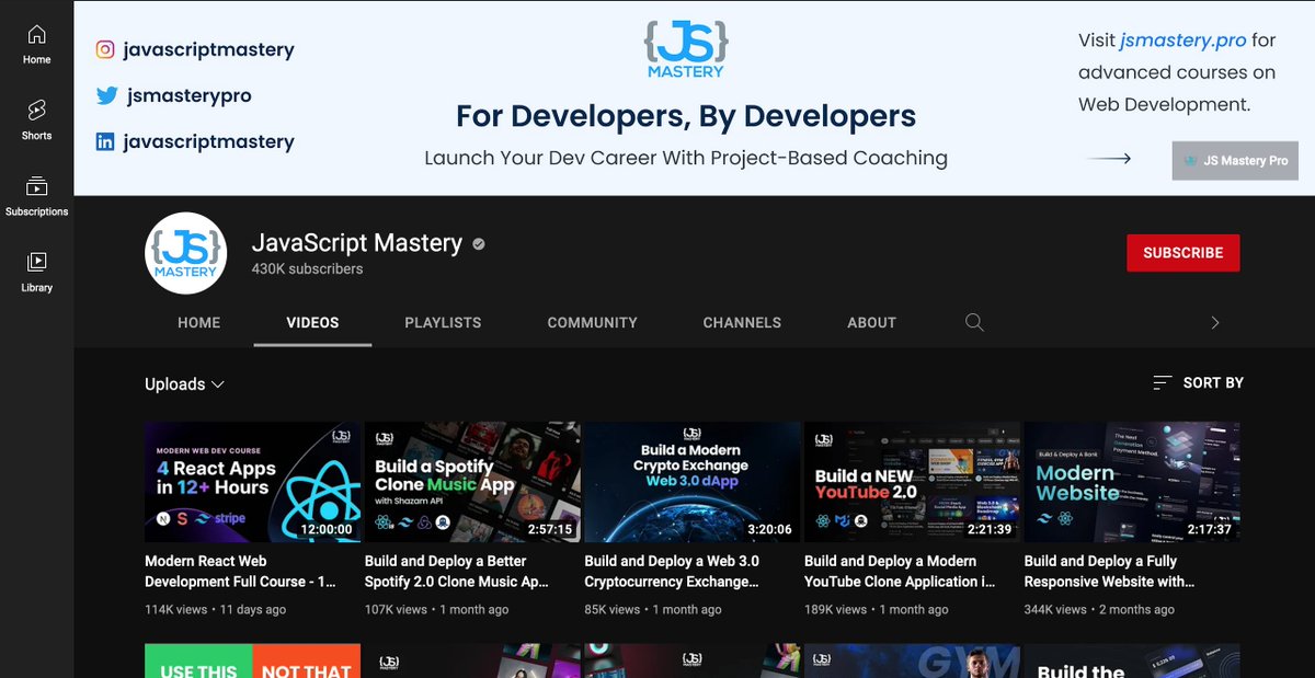 12 YouTube Channels that will change the way you do Web Development ...