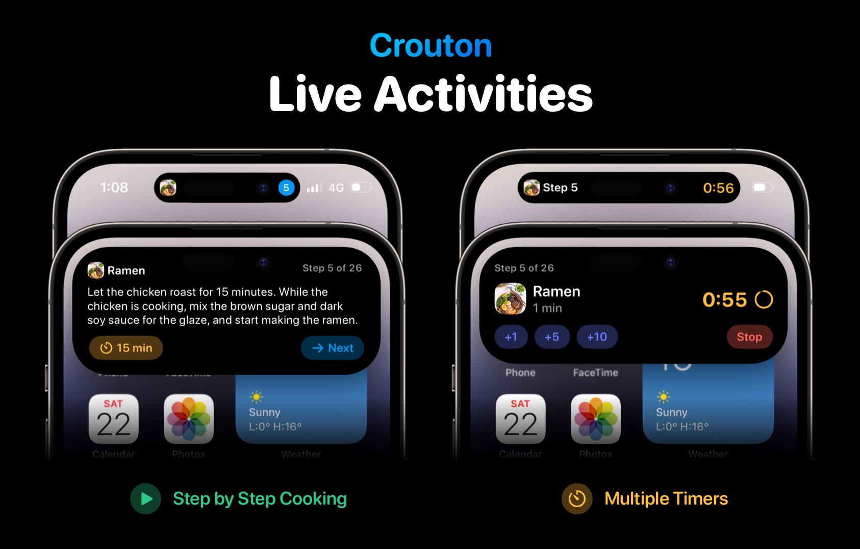 Crouton on Twitter: "Fresh Update: Live Activities ⚡️ Keep track of your recipe timers and steps ...