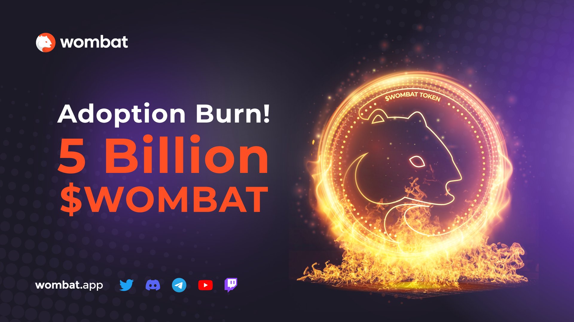 Wombat on Twitter: "🔥We're burning for you!🔥 💣Introducing our ongoing burning mechanism where we ...