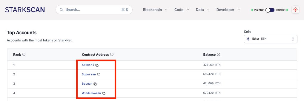 StarkNet Africa 🌍 on Twitter: "RT @StarkscanCo: 🏷️ Add a name tag to Contracts on StarkNet! 🪪 ...