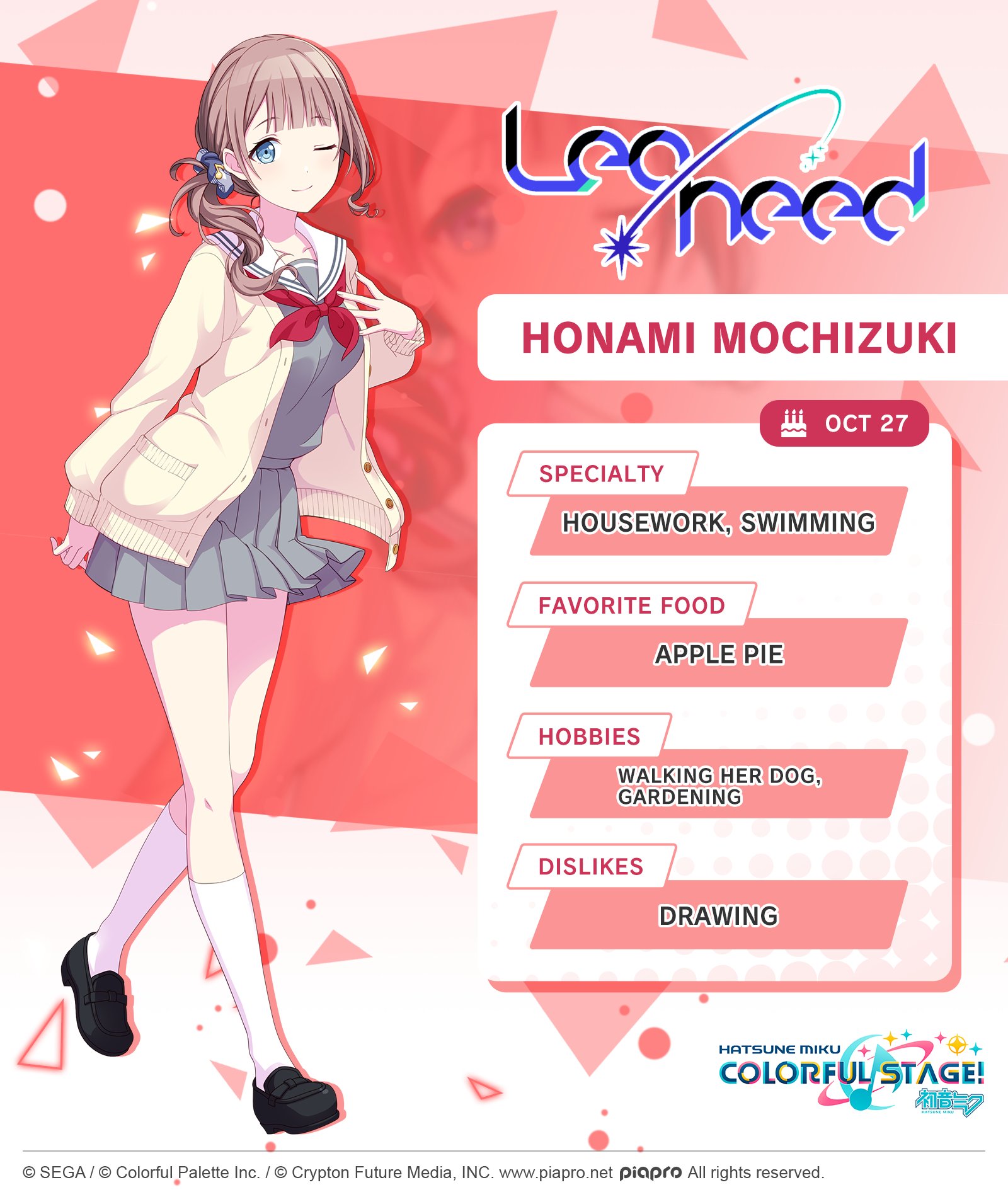 HATSUNE MIKU: COLORFUL STAGE! on Twitter: "The queen of apple pies is here~ 🥧 This week we will ...