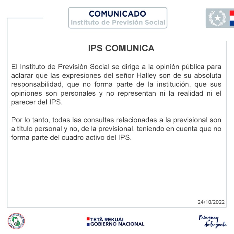 IPS Paraguay on Twitter: "IPS comunicado."