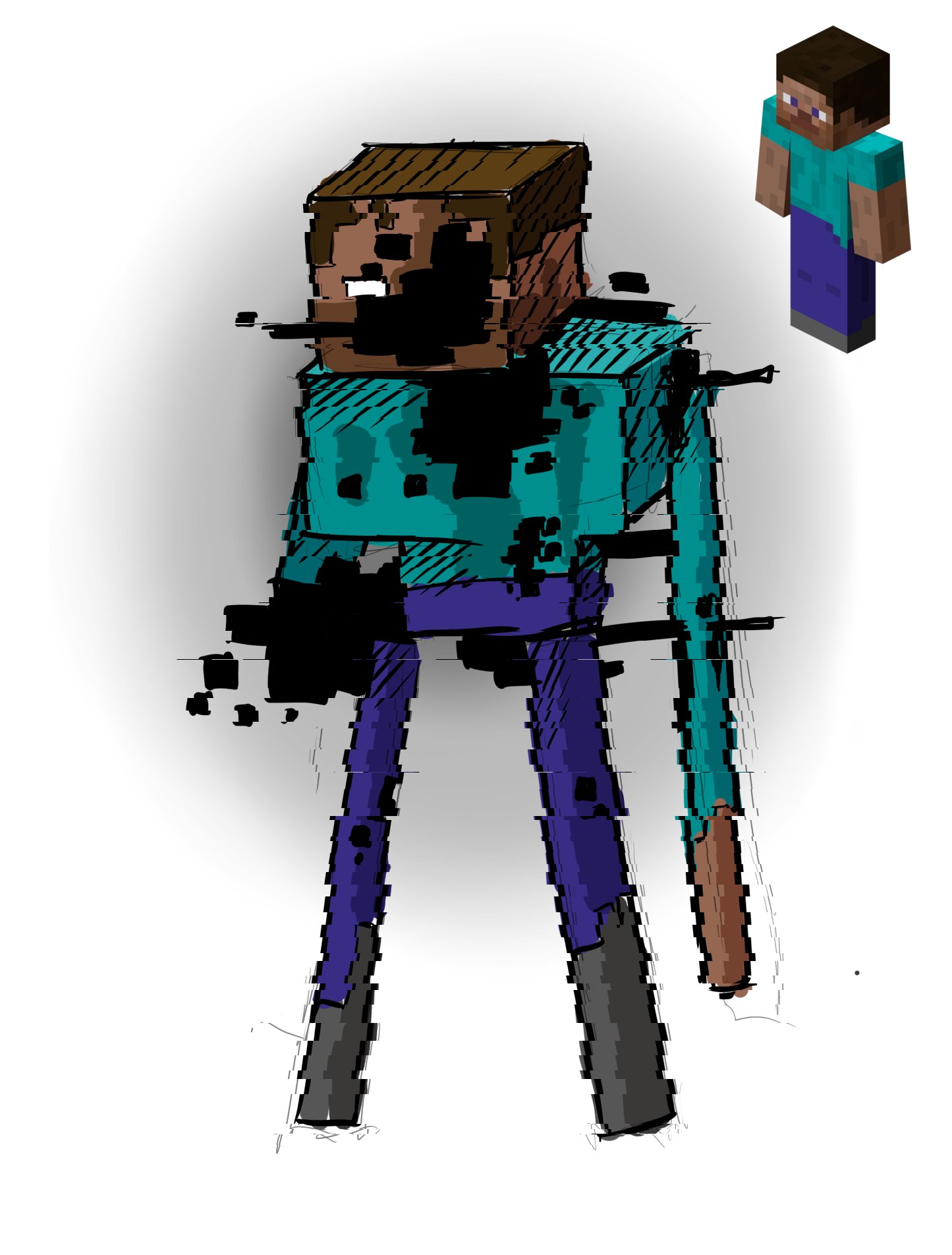 Minecraft Herobrine Drawing