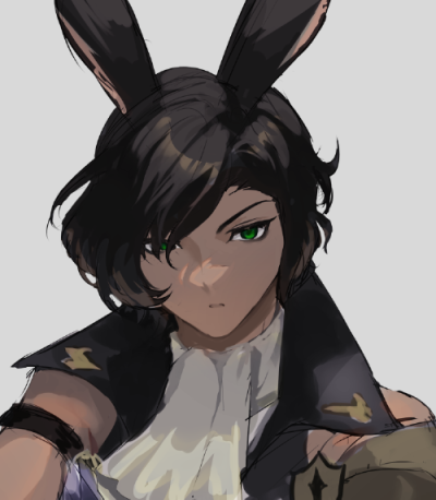 animal ears 1boy rabbit ears male focus green eyes viera solo ...