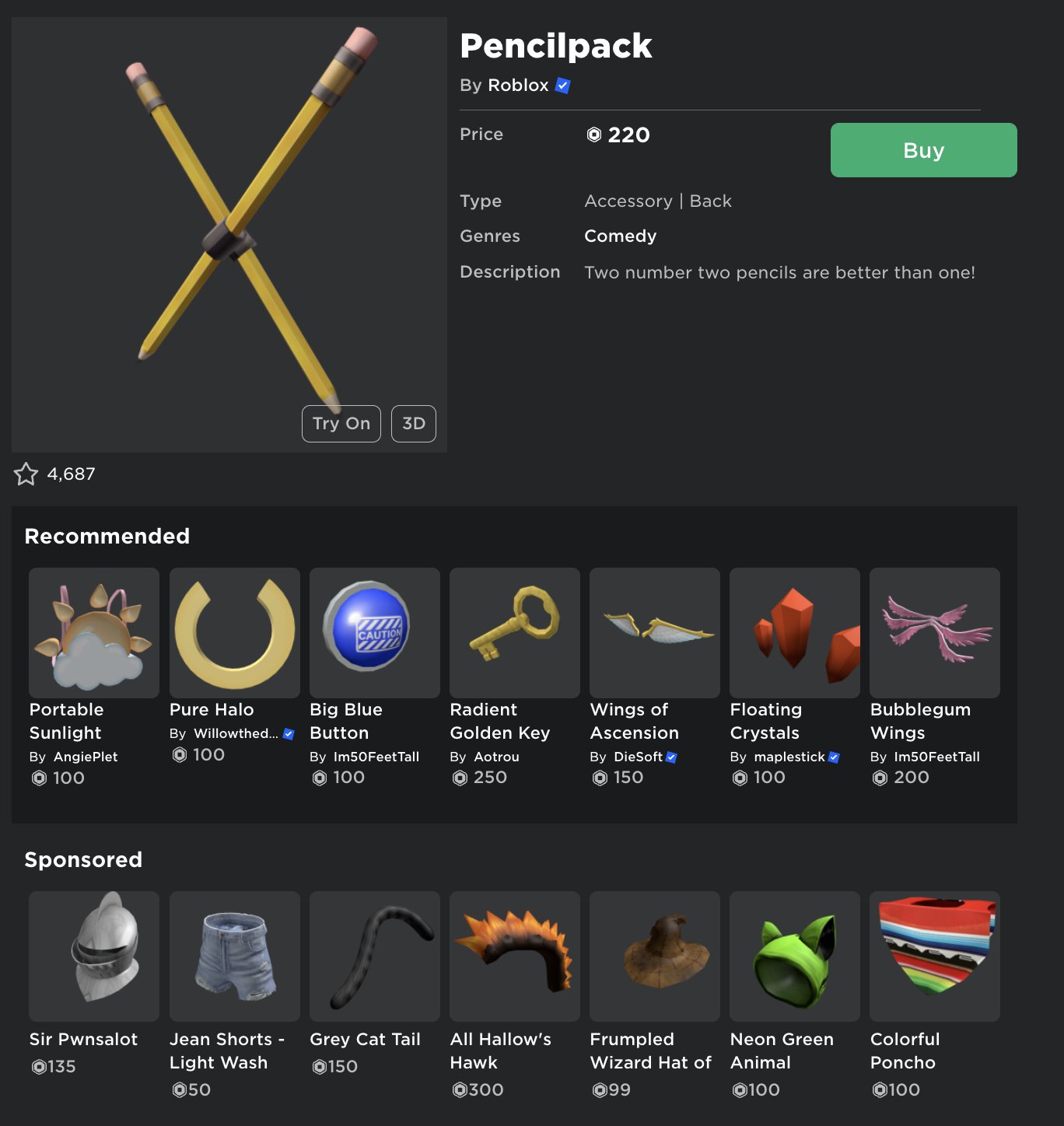 Bloxy News on Twitter: "In addition to experiences, creators can now sponsor 3D UGC items. These ...