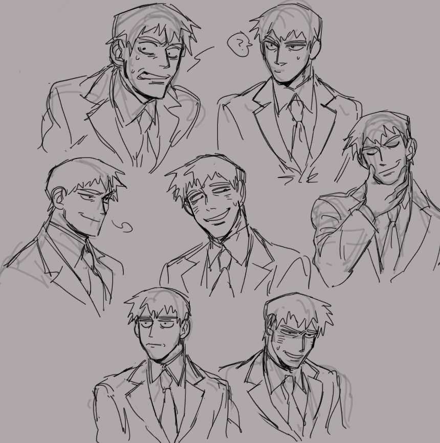 🔞squibdae☭🦑working Hard On Twitter Some Serirei Doodles And Also Reigen Expressions🥰🥰