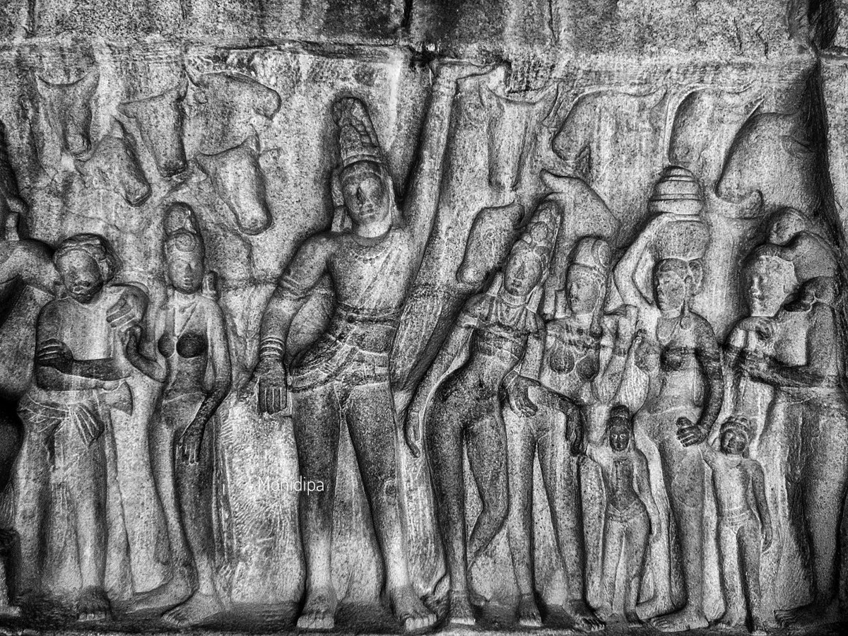 Goverdhana Uddhara. A beautiful bas relief of Sri Krishna lifting ...