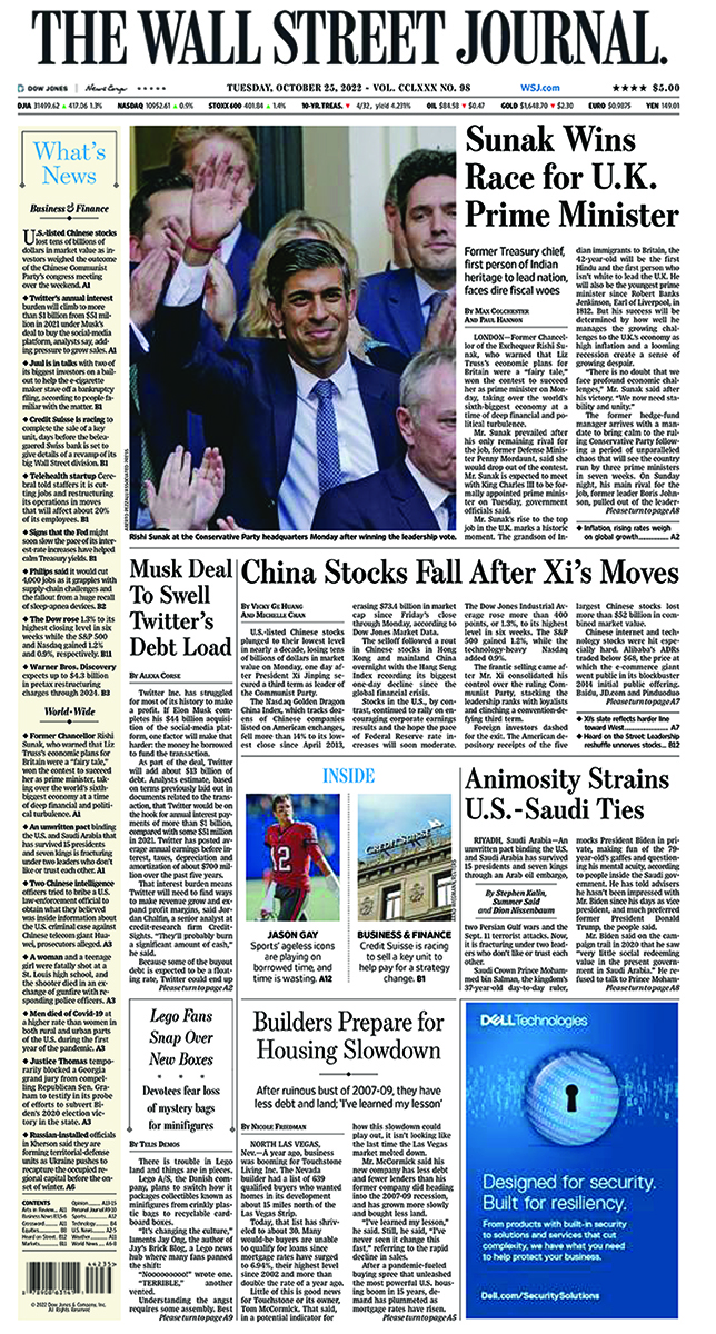 The Wall Street Journal on Twitter: "Take an early look at the front page of The Wall Street ...