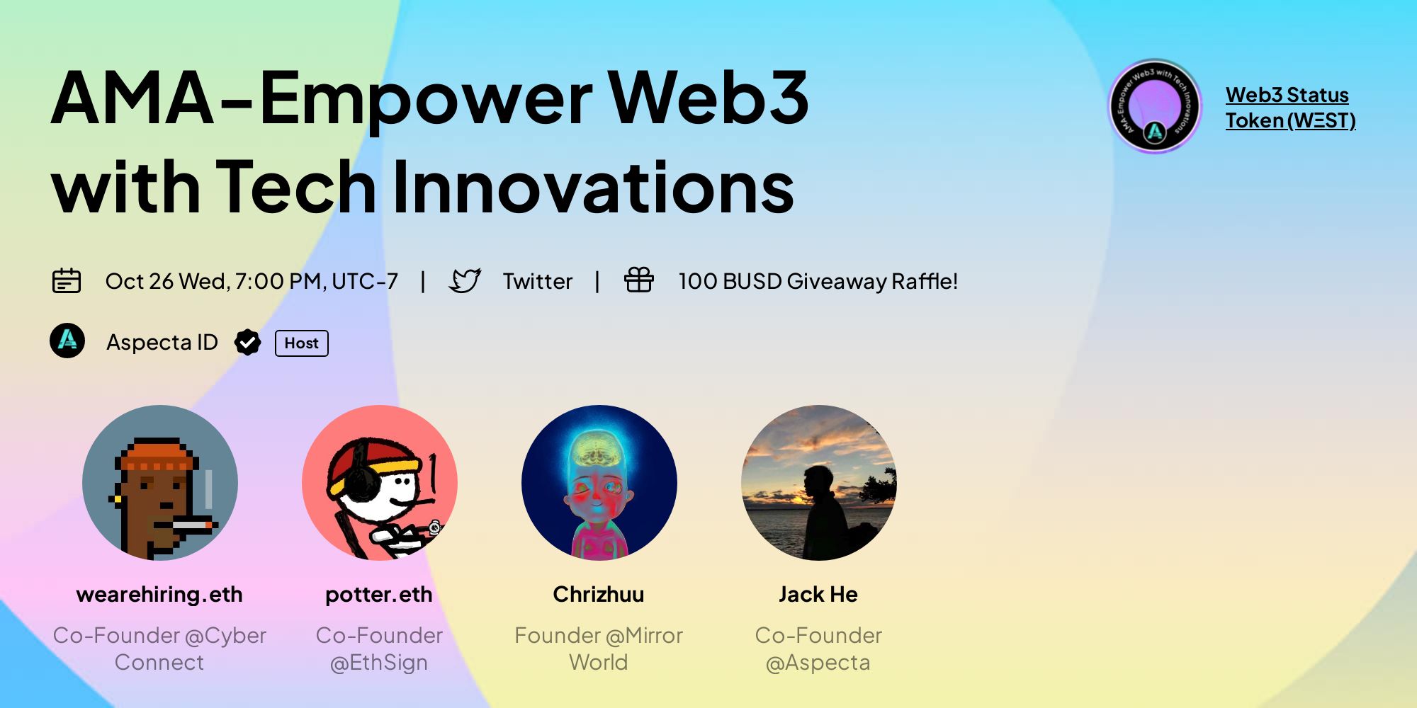 Aspecta on Twitter: "📢 We are thrilled to host an AMA with founders of @CyberConnectHQ @ethsign ...