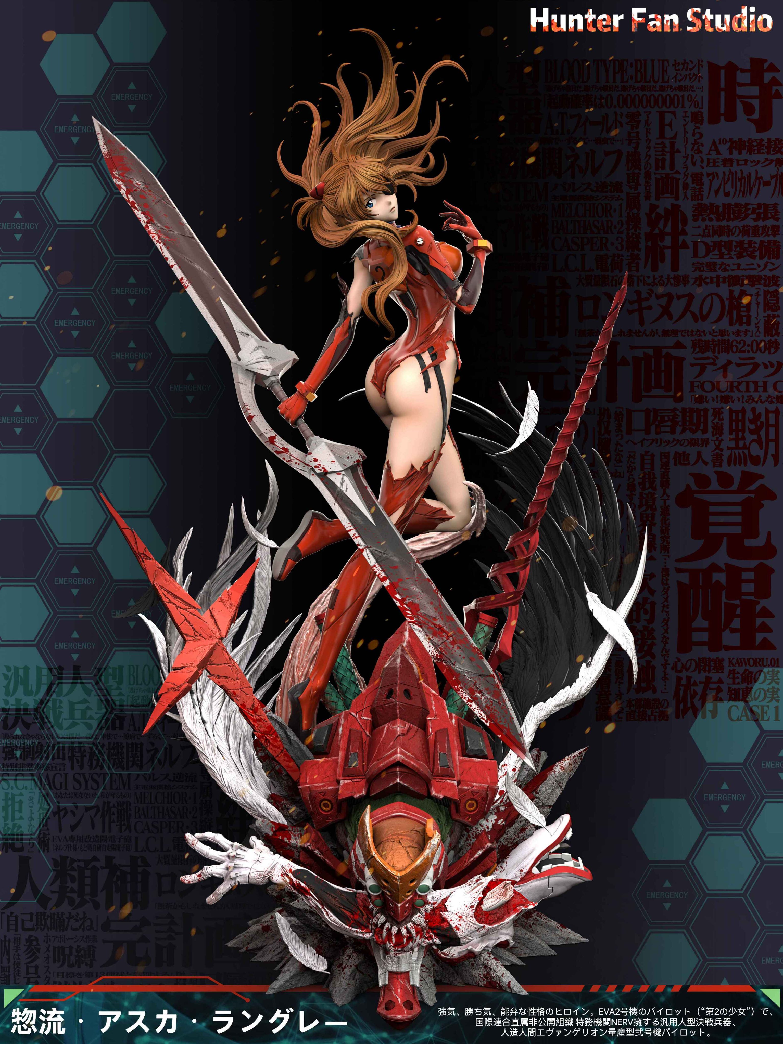 HHamajippa on Twitter: "Hunter Fan Studio HF Asuka Langley 1/4 hunter fan 女神共鸣系列 明日香1/4雕像，双头雕，眼罩 ...