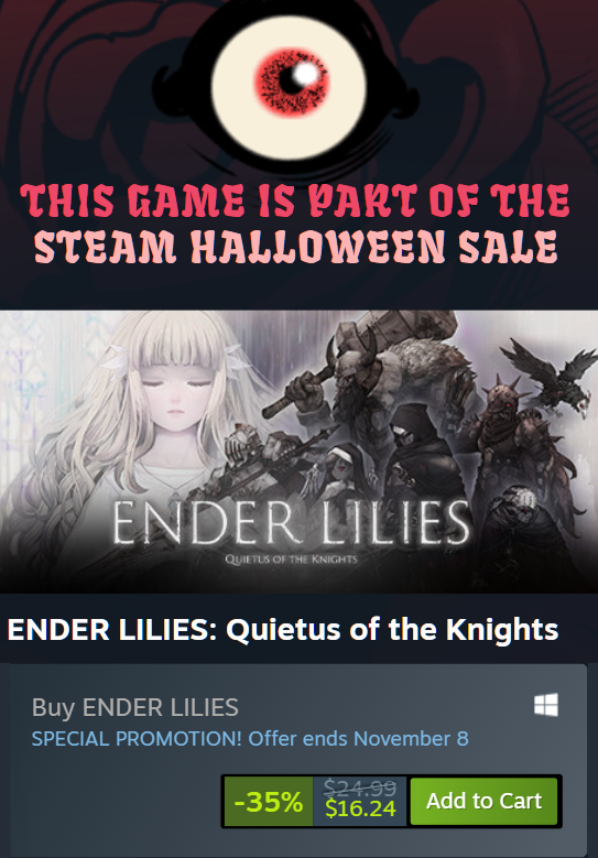 ENDER LILIES on Twitter: "Ender Lilies is at such a low price, its ...