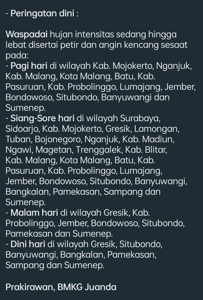 Bmkg Juanda On Twitter Resume Prakiraan Cuaca Jatim 26 Oktober 2022