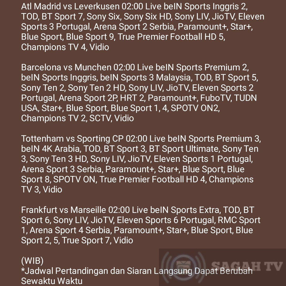 sagahtvlive on Twitter: "#Jadwal Siaran Langsung UEFA Women's Champions League Dan UEFA ...