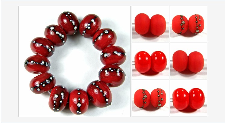 Charlotte on Twitter: "Handmade Lampwork Glass Beads, Medium Red Silver Shiny Glossy 432gfs # ...