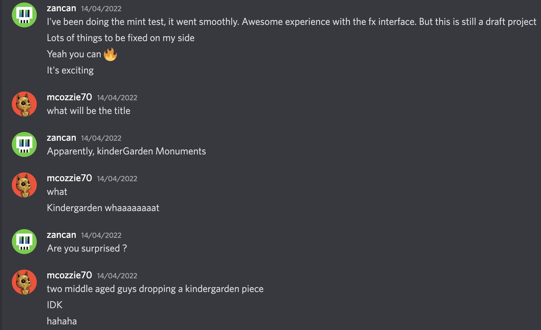 zancan 🌿 on Twitter: "@Yazid @Pierreo01 @fx_hash_ The first time I dropped that name I had some ...