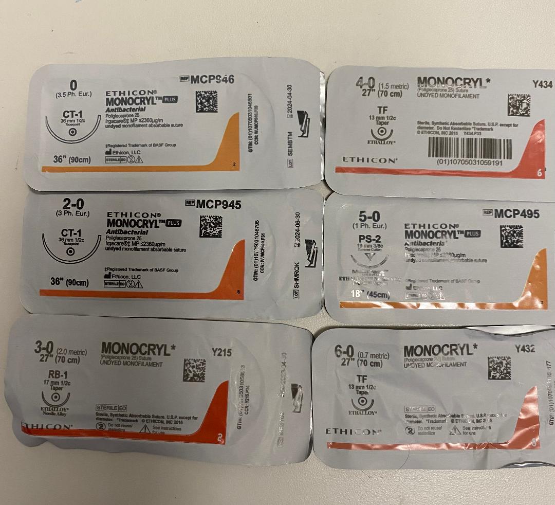 🧵of 🧵 We've covered several sutures now. Next is Monocryl (or ...