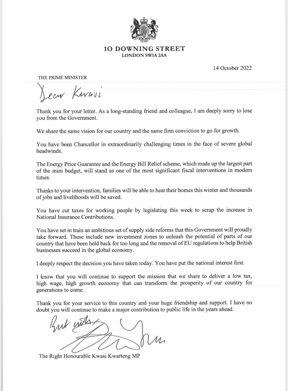 Tom Harwood on Twitter: "The PM’s reply: https://t.co/eNAnByt4jc" / Twitter